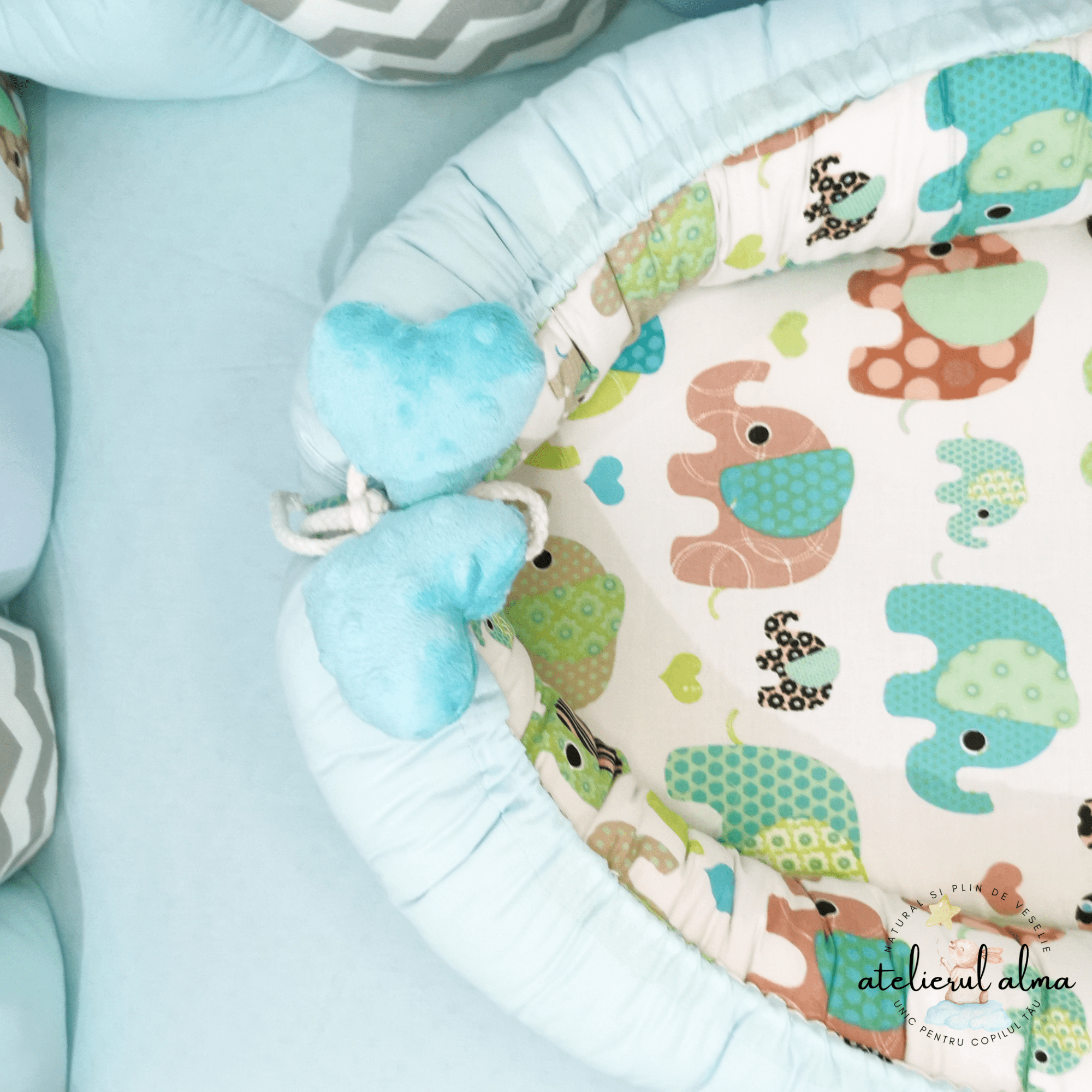Babynest elefantel - Atelierul Alma